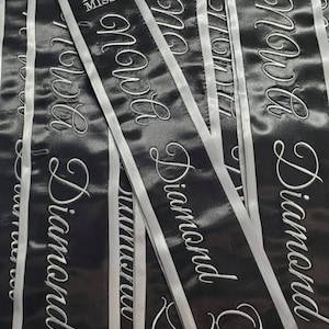 Custom Embroidered Pageant Sash With Cursive Font - Etsy