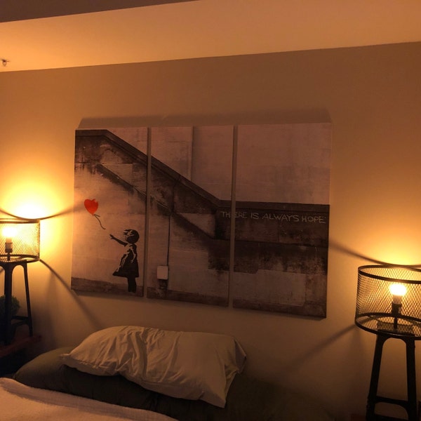 Balloon Girl Street Art Canvas Triptych Banksy Graffiti Framed Print ...