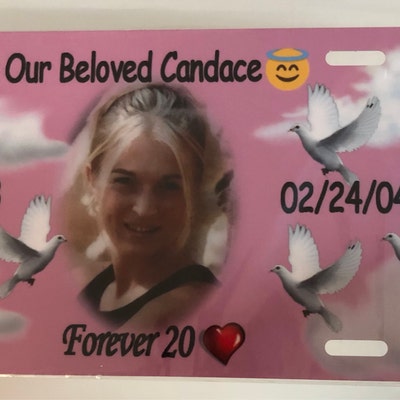 Personalized Memorial License Plate, in Memory Photo License Plate ...