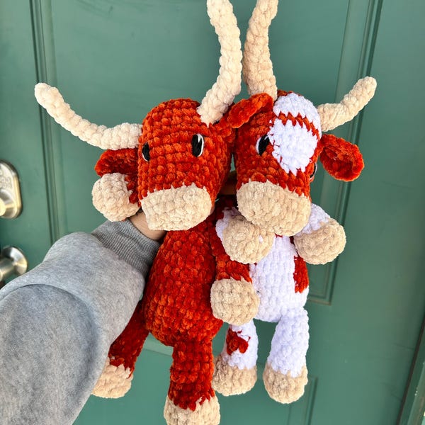 Mr. Longhorn Crochet Pattern | Low Sew Amigurumi | Farm Animal Crochet ...