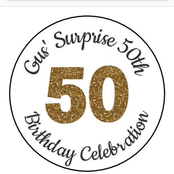 Gold 50th Birthday Stickers, Gold Theme, 50th Birthday, Girl Birthday ...