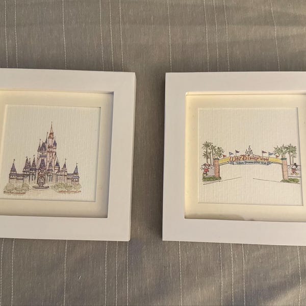 Disney World Miniature Art, Epcot, Hand-painted, Print of Watercolor ...