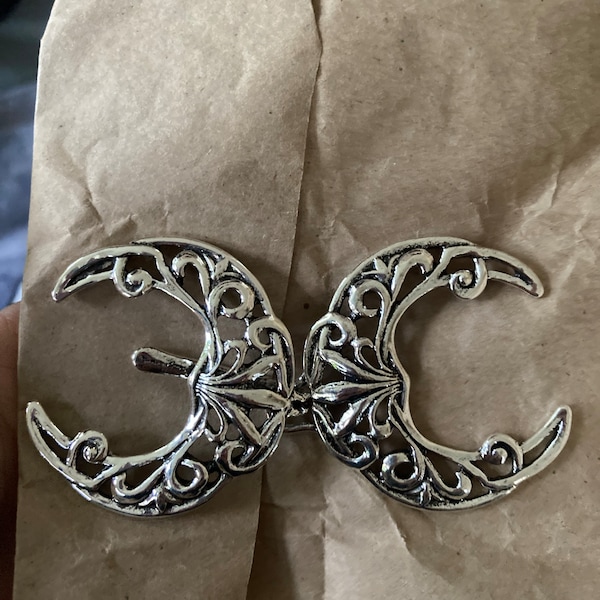 Moon Cloak Cloakclasp Double Moon Cape Closure, Fibula, Penannular - Etsy