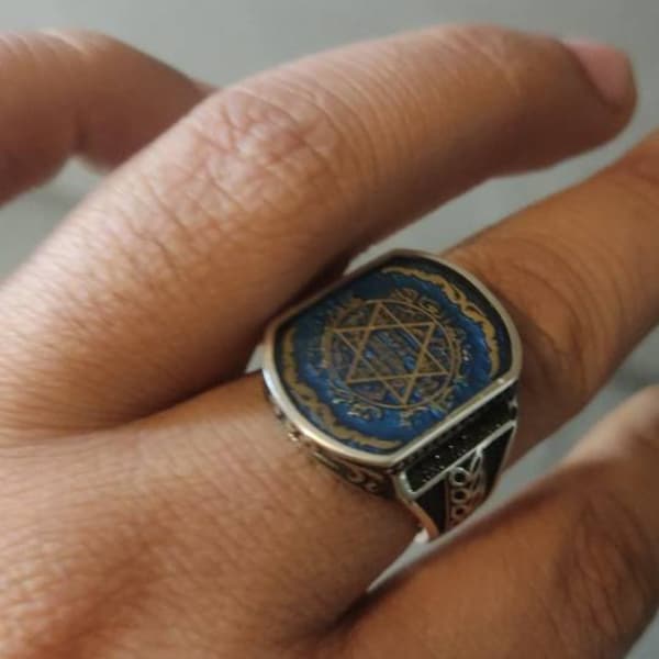 Silver Islamic Ring, Seal of Solomon Ring, King Solomon Talisman ...