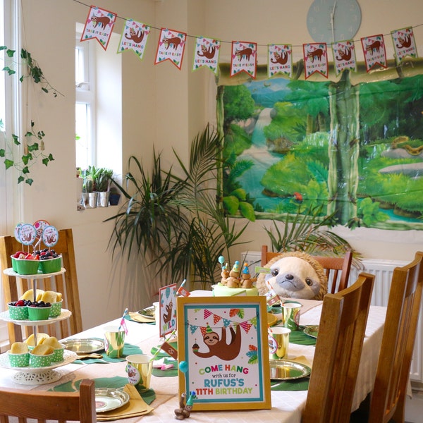 Sloth Birthday Decorations, Sloth Party Package, Sloth Theme, Sloth ...