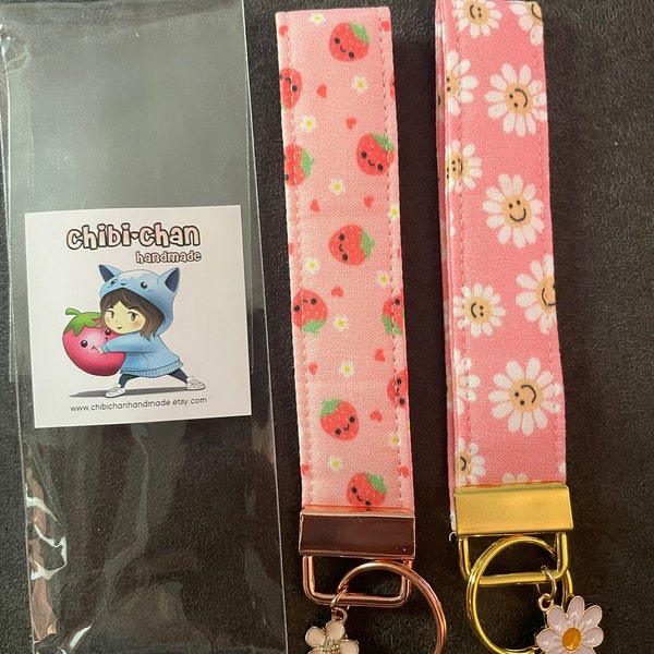 Retro Smiley Faces Key Fobs, Keychain Wristlet, Key Fobs, Fun Key Fobs ...