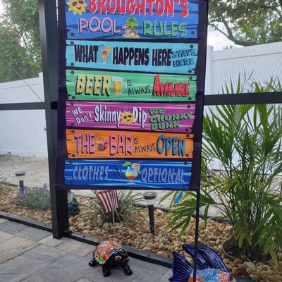 Funny Pool Signs Custom Swimming Pool Rules Garden Flag - Etsy