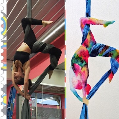 The Contortionist-fine Art Print Yoga / Gymnastics Watercolor - Etsy
