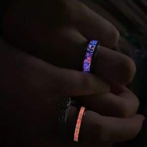 Celestial Firework Purple Blue Red Black Beautiful Ring for Men or ...