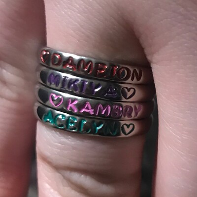 Personalized Stacking Ring, Custom Ring, Stainless Steel Ring ...