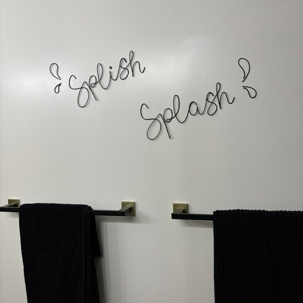 Wire ‘splish Splash’ Sign, Handmade Wire Words, Names, Phrases, Quotes ...