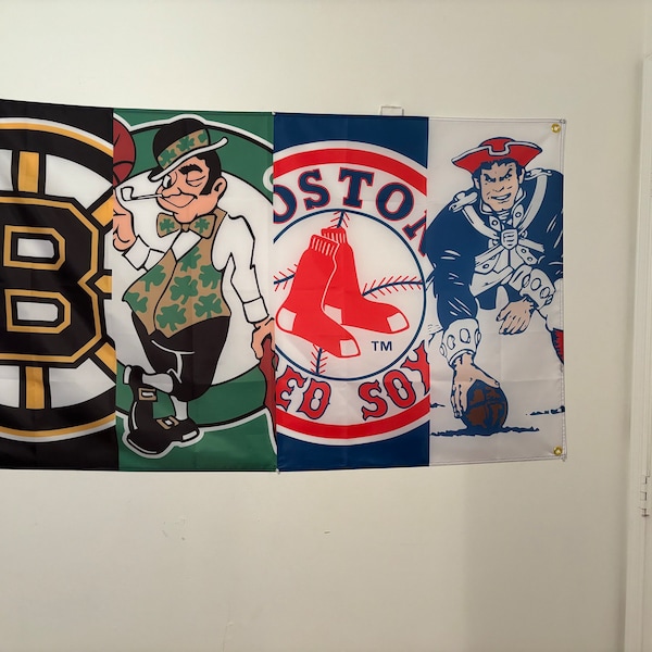 Boston New England Sports Teams Banner Flag Red Sox Bruins Patriots ...