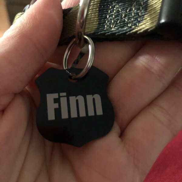 Laser Engraved Medium Shield Dog Pet ID Tag - Etsy