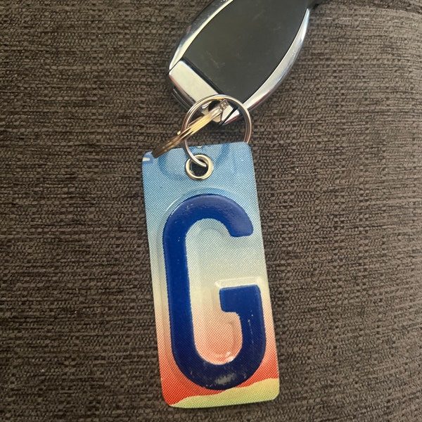 Keychain-keychains-license Plate Key Chain-letters-initials-gift-custom ...