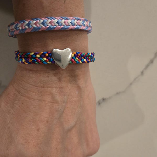 St. Patrick's Day Necklace, Hand-woven Satin Thread Flat Braid in Green ...