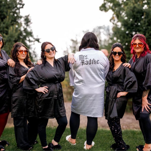 Brides Mrs. Gothic Robe, Getting Ready Robe, Witch Bride Robe, Gothic ...