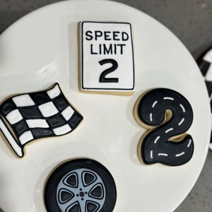 Racing Theme Cookie Favors, Car Theme Cookies for Birthday, Cute Race ...