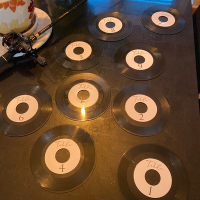 Wedding Record Table Numbers Custom Photo Vinyl Record Sticker for ...