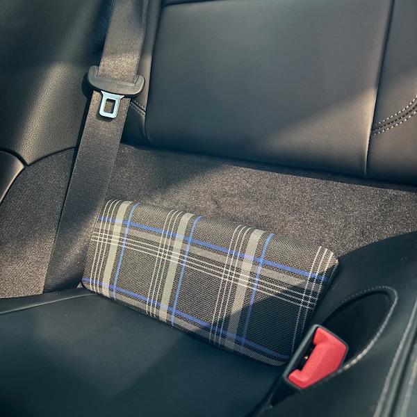 Blue Plaid Car Upholstery Fabric - VW Golf GTI MK7- 3mm Comfort Foam ...