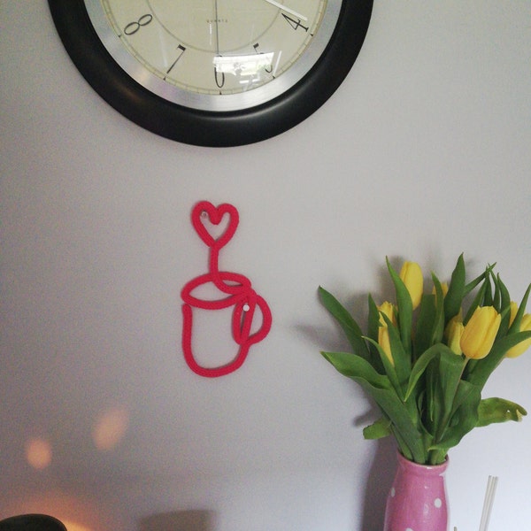 Knitted Wire Tea Cup / Coffee Cup Kitchen Wall Art - Etsy UK