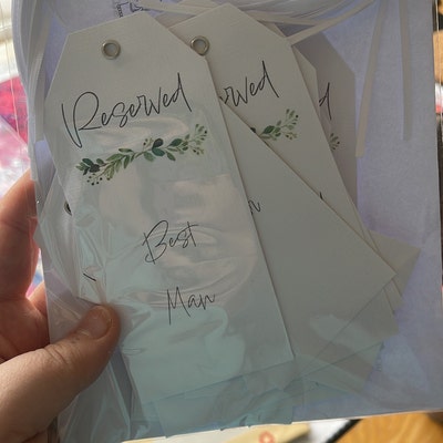 Pack of 10 Printed Wedding Invitation Tags RSVP Info Poem Set Botanical ...