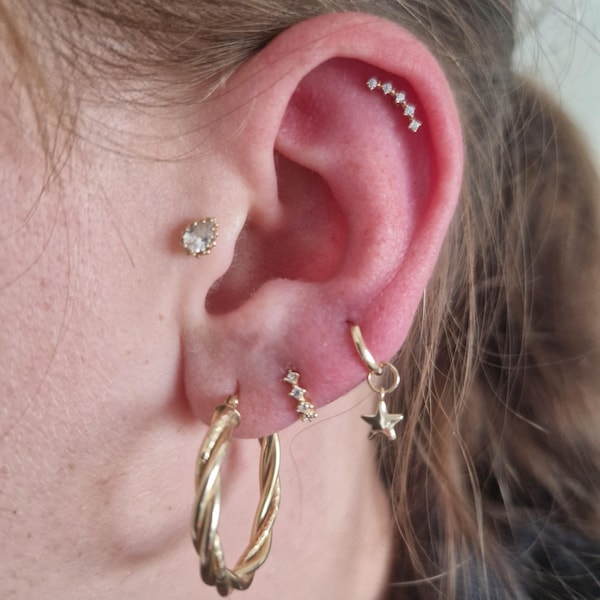 9K SOLID Gold Diamond Cut Curb Chain, Dainty Curb Chain, 9K Gold ...