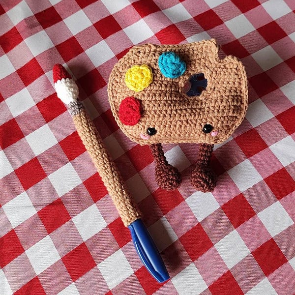 Crochet Paint Palette & Paintbrush Amigurumi Pattern (digital PDF ...