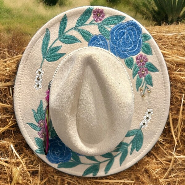 Peonies WIDE Brim Hat Burning Design, Traceable Pattern for Hats, Tool ...