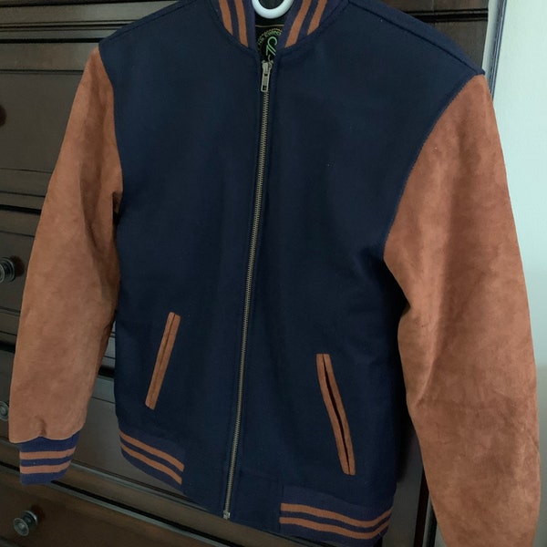 Men's Varsity Jacket Letterman Baseball Bomber Style Wool Blend ...