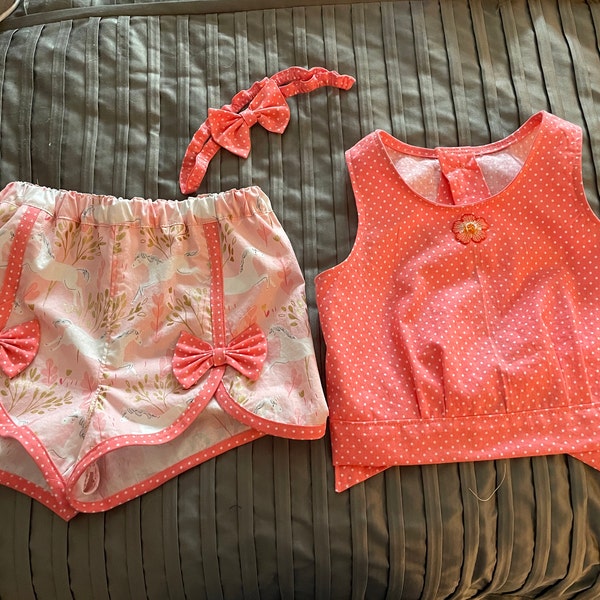 Pdf Sewing Pattern for Girls Summer Top, Shorts and Skirt. GELATO Top ...