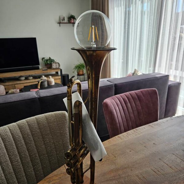 Upcycled Horn Lamp ,JAPAN, Retro Musical Home Decor Accessory, Gift for ...