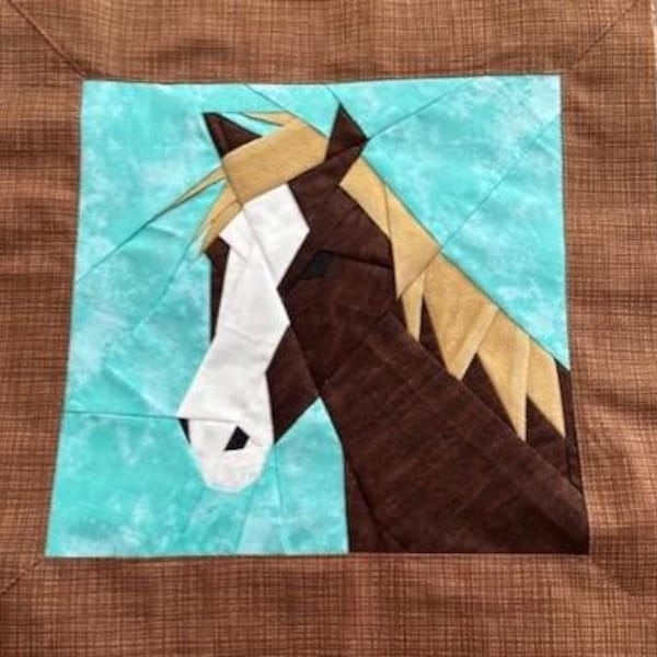 Horse Quilt Block, Paper Pieced Quilt Pattern, PDF Pattern, Instant ...
