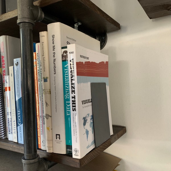 Metal Bookend | Home Office Bookend Simple Bookshelf Organizer Reading ...