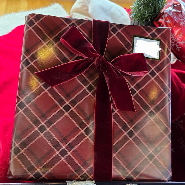 Red Plaid Wrapping Paper Holiday Gift Wrap Tartan Gift Wrap Traditional ...