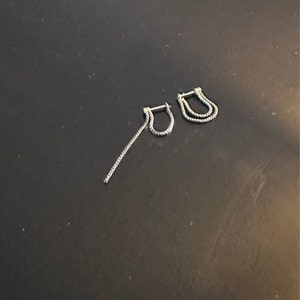 NEW BEATTI Draping Chain Collection Double Chain Theadless End Labret ...