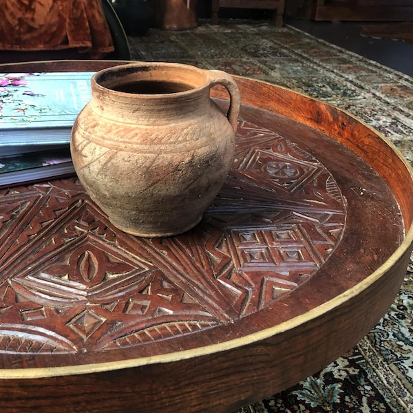 Antique Wooden Mug - Wooden Mug With Lid - Hand Carved Rustic Tankard ...
