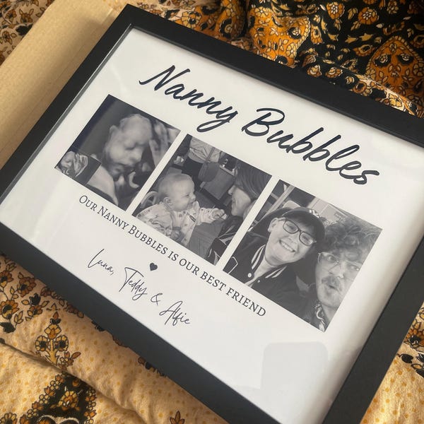 Custom Nana & Grandad Photo Gift Print, Personalised Nanny Granddad ...