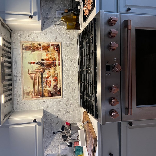 Capri Island Ceramic Wall Art Tile, 8" by 12" Glossy Finish, With or ...