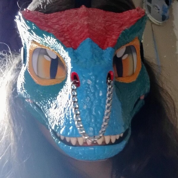 Sublimated Follow-me Dilophosarus Dino Mask and Dinosaur Eye Mesh for ...