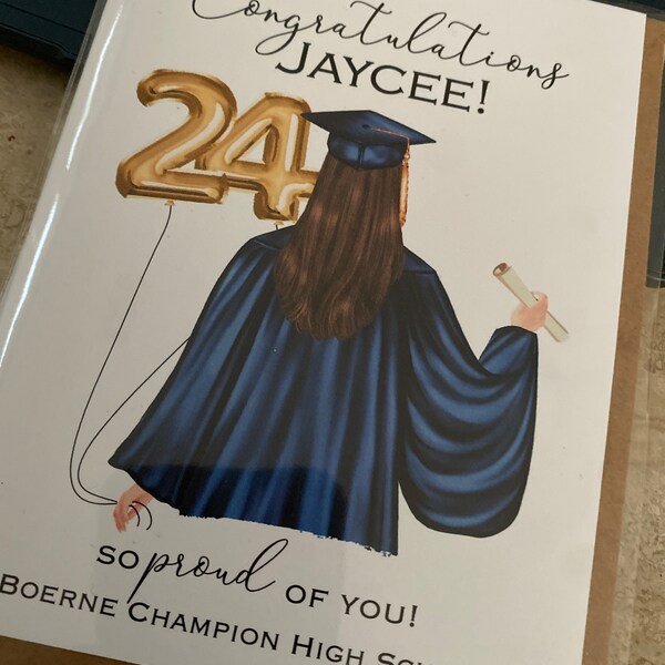 Personalized Graduation Card, Graduation Gifts, Custom Grad Card ...