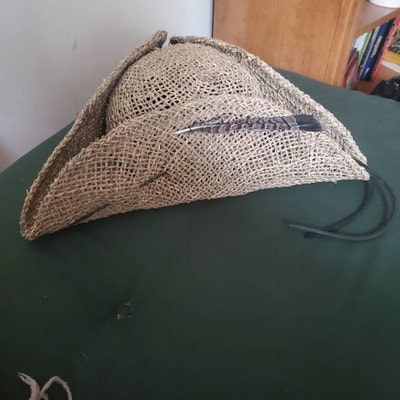 Tricorn Natural Straw,tricorne Hat,tricorne Hat,pirate Hat,period Hat ...