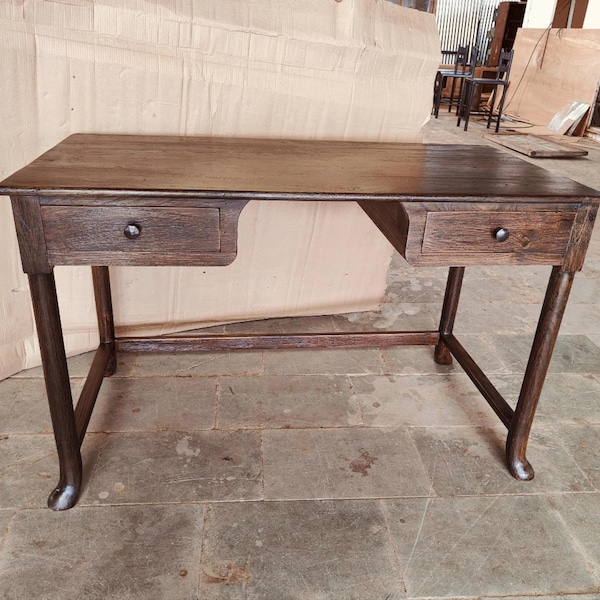 Vintage Writing Desk With 2 Drawer, Traditional Design Office Desk ...