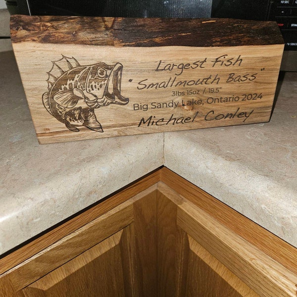 Custom Golf Award Live Edge Wood With Golf Ball Personalized Golf ...