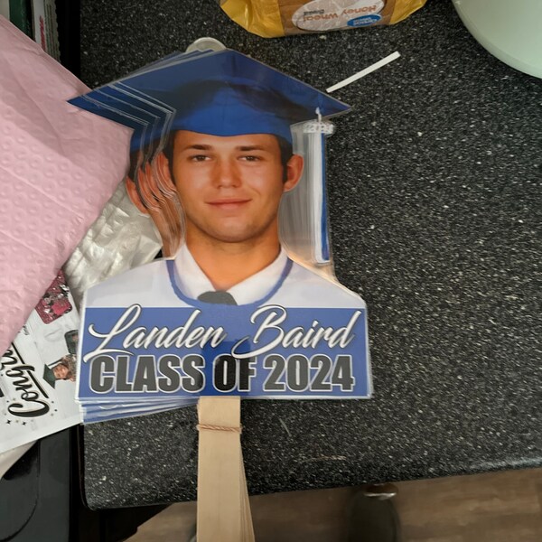 Custom Graduation Big Head Photo Fans - Personalized Hand Fan ...