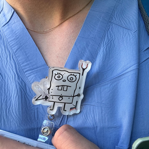 Doodle Bob Oxygen Tank-medical Badge Reel, Respiratory Therapist, RN ...