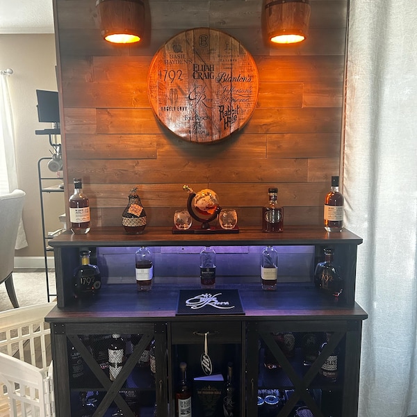 Half Bourbon Barrel Cabinet, With Door, Bourbon Barrel Cabinet - Etsy