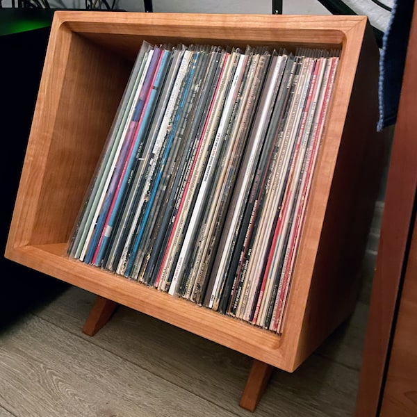 The Krebson Cubby Vinyl Storage Stand - Walnut Vinyl Storage - Ash ...