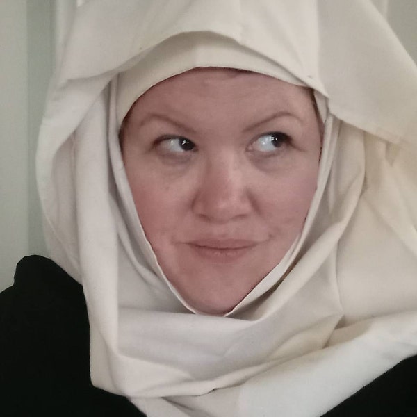 White Medieval Veil and Wimple Set for Reenactment and Costume - Etsy