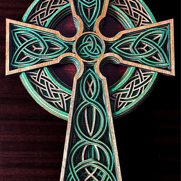 Multilayer Celtic Cross SVG, Laser Cut Celtic Knot Svg, Cricut Cross ...