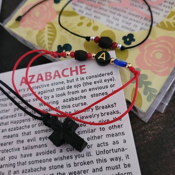 Genuine Azabache W/ Red Beads - Adjustable- Red/ Black String ...